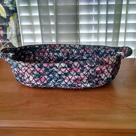 Vintage handmade | Dining | Vintage Rolled Rag Basket | Poshmark
